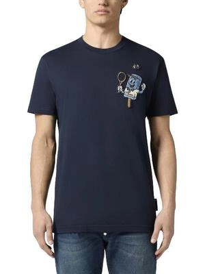 Philipp Plein Round Neck T-shirt Gelato Monsters - Navy