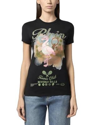 Philipp Plein Tennis Club Embellished Cotton T-shirt - Black