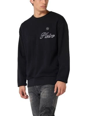 Philipp Plein Round Neck Sweatshirt Signature - Black