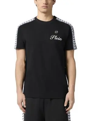 Philipp Plein Piquet Round Neck T-shirt Plein Tennis - Black