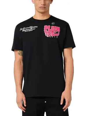 Philipp Plein Round Neck T-shirt Gelato Monsters - Black