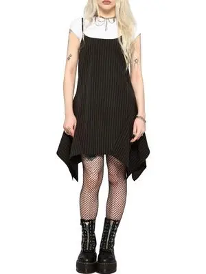 DISTURBIA Alecto Pinstripe Mini Dress - Black