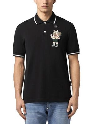 Philipp Plein Polo T-shirt New York Tennis Patch - Black