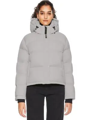 OROLAY Cropped Down Puffer Jacket With Detachable Hood - Gray