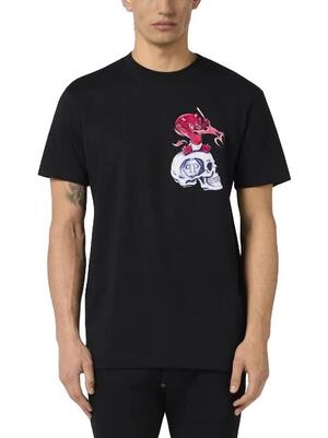 Philipp Plein Round Neck T-shirt Baby Devil - Black