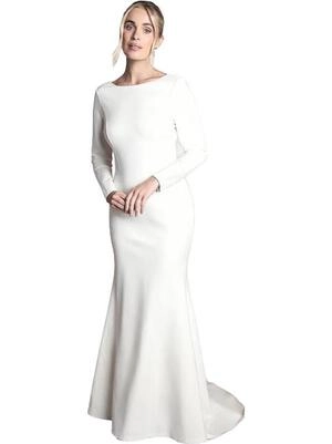 Coast Petite Slash Neck Wedding Dress - Ivory