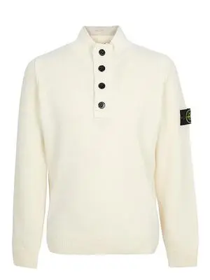 Stone Island Half Zip Up Knitwear - Ivory