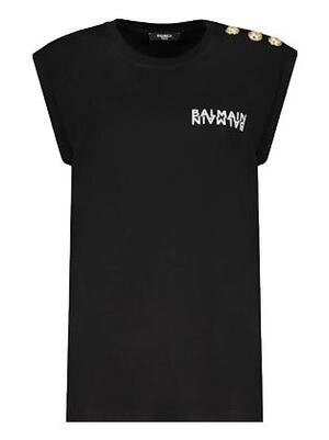 Balmain Sleeveless Logo Tank - Black
