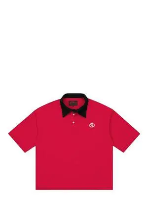 GODSPEED Victor Minimal Crest Polo Shirt Red
