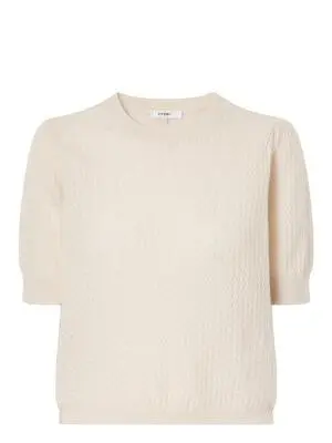 FRAME The Gathered' Honeycomb Cashmere Sweater - Neutrals
