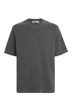 Stone Island Organic Cotton Uneven-dye T-shirt - Black