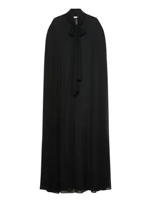 Marina Rinaldi Chiffon Tie-neck Cape - Black