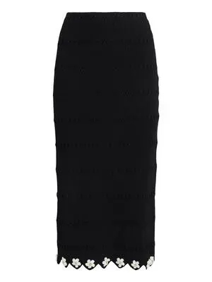 Maje Knitted Embellished Midi Skirt - Black