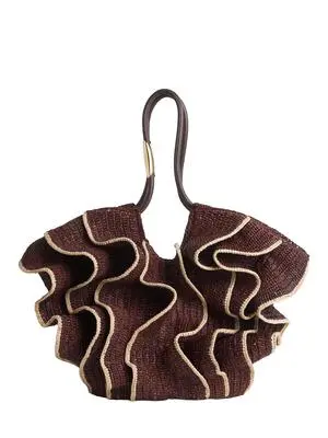 Zimmermann Raffia Ruffled Tote Bag - Brown