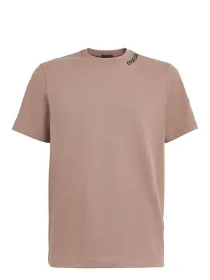 Moncler Cotton Embroidered Logo T-shirt - Brown