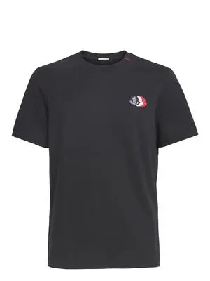 Moncler Cotton Logo Patch T-shirt - Black