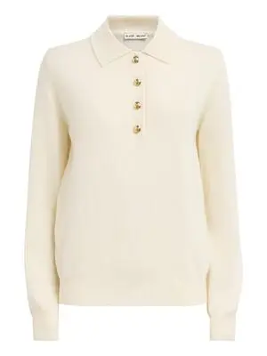 BLAZÉ MILANO Wool-cashmere Highland Polo Sweater - Ivory