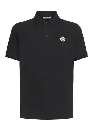 Moncler Cotton Logo Polo Shirt - Black
