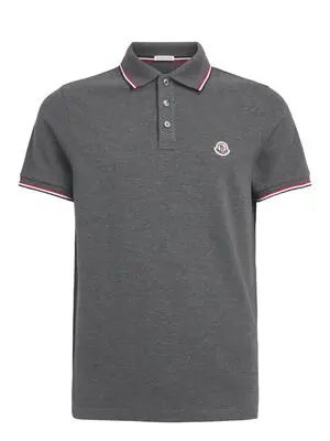 Moncler Cotton Logo Polo Shirt - Grey