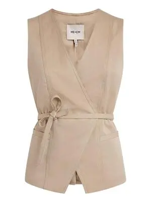 ME+EM Wrap-around Waistcoat - Neutral