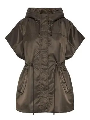 Max Mara Sleeveless Hooded Puffer Jacket Brown