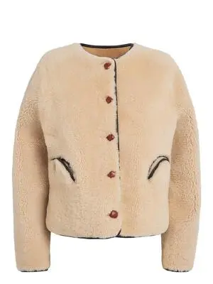 BLAZÉ MILANO Shearling Tatoosh Gliss Jacket - Beige