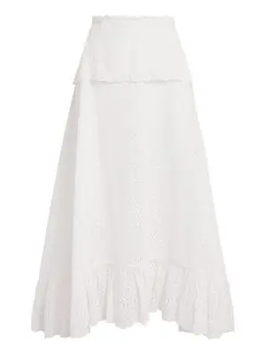 Ulla Johnson Broderie Anglaise Midi Skirt - White