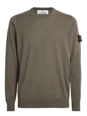 Stone Island Compass Logo Sweater - Green