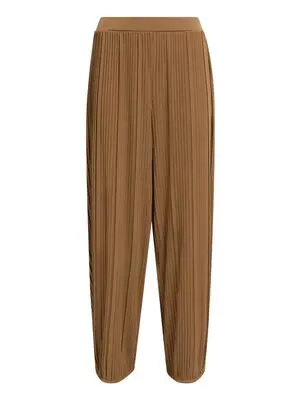 Max Mara Chiffon Plissé Pleated Trousers - Brown