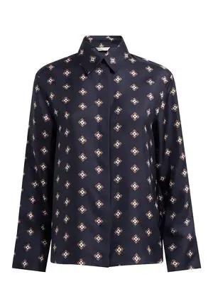 Max Mara Silk Printed Shirt - Blue