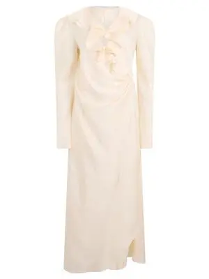 Philosophy Di Lorenzo Serafini Ruffle-trim Wrap Dress - Ivory