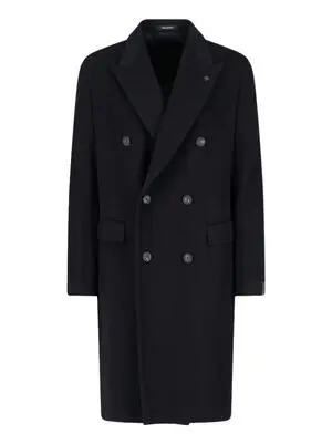 Tagliatore Flap-pocketed Double-breasted Coat - Black