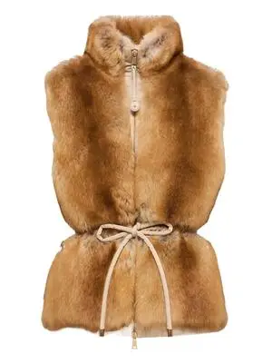 Moncler Blaireau 2-in-1 Shearling Down Jacket - Beige