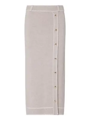 Liu Jo Midi Skirt In Silk Blend - Beige