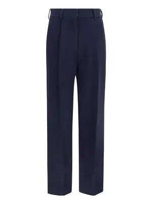 BLAZÉ MILANO High-waisted Pleated Straight-leg Trousers - Black