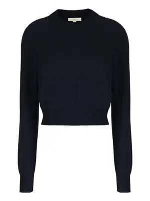 Malo Ribbed Crew Neck Long Sleeve Sweater - Black