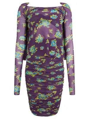 Philosophy Di Lorenzo Serafini Ruched Floral Long Sleeve Dress - No