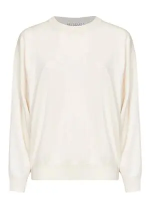 Brunello Cucinelli Long-sleeved Crewneck Jumper - Ivory