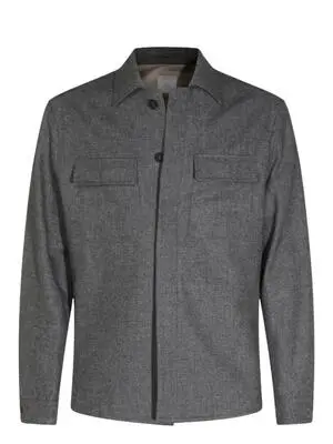 Eleventy Flap-pocket Shirt Jacket - Grey