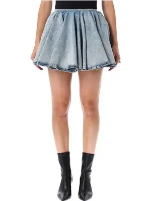 HAIKURE Ziggy Wide Pleated Mini Skirt - Blue