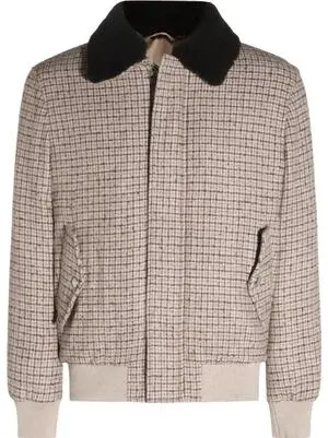 Eleventy Checked Jacket - Nude