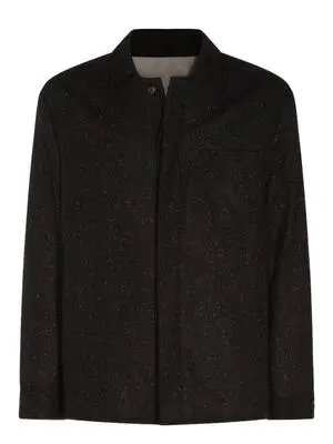 Eleventy Speckled Shirt Jacket - Black