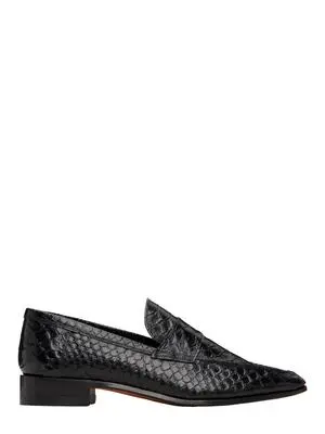 Paris Texas Embossed Slip-on Flats - Black