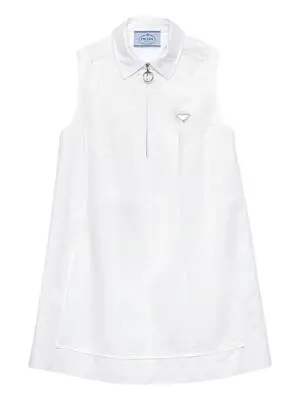 Prada Chino Zipper Mini-dress - White