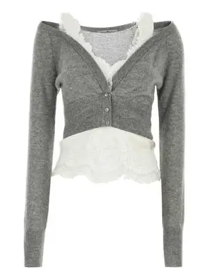 ERMANO SCERVINO Ermanno Scervino Two-Tone Cashmere And Stretch Silk Top
