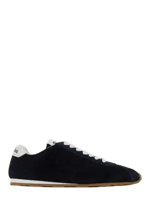 Miu Miu Navy Suede Sneakers - Blue