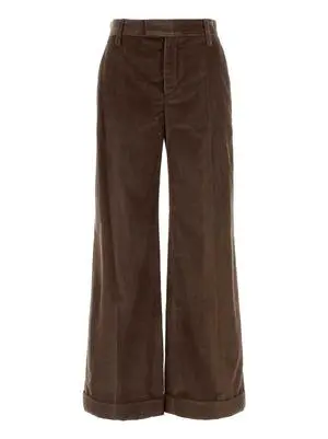 BRUNELLO CUCINELLI Brunello Cucinelli Women Brown Corduroy Wide-Leg Pant