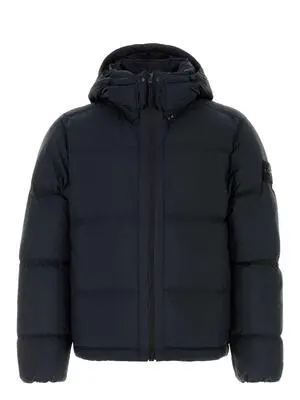 Stone Island Navy Nylon Down Jacket - Blue