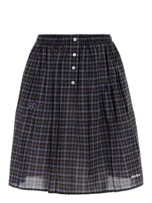 Miu Miu Embroidered Cotton Skirt - Multicolor