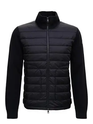 Moncler Tech Fabric And Wool Cardigan - Multicolor